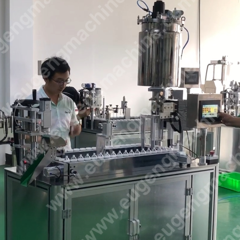Push type nail polish filling and capping machine